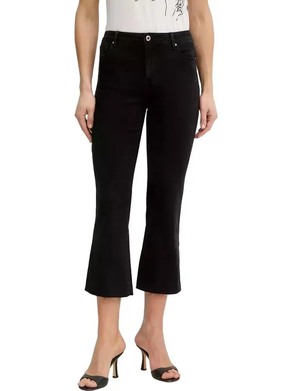 MORGAN Cropped Flared Jeans - Black