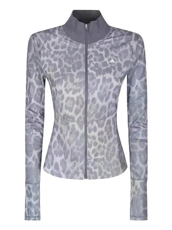 Adidas By Stella McCartney Leopard-print Track Jacket - Grey