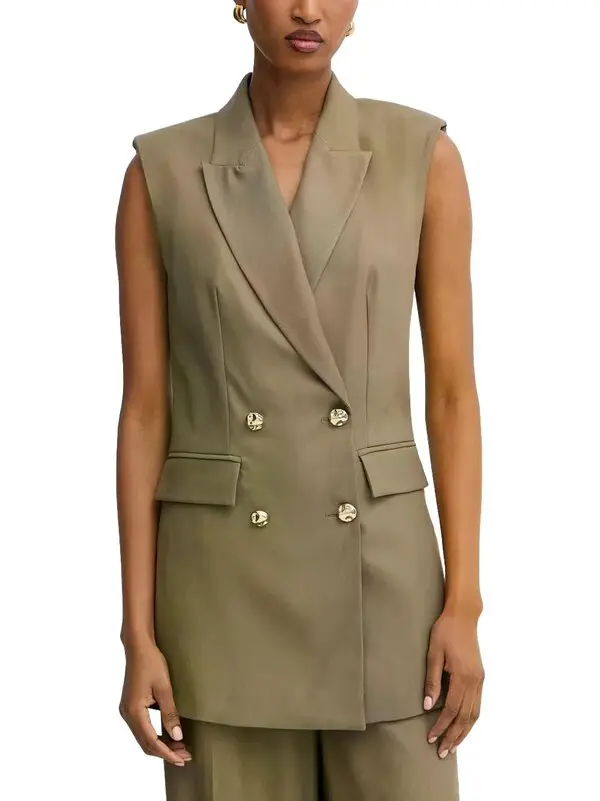 MORGAN Double-breasted Waistcoat - Green