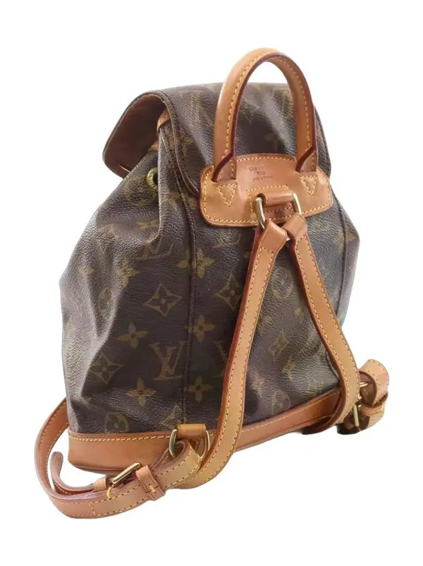 LOUIS VUITTON Monogram Montsouris Buckle Backpack - Brown