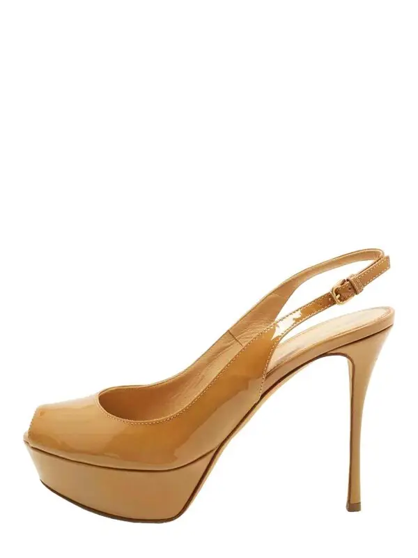 SERGIO ROSSI Peep-toe Slingback Pumps - Neutrals