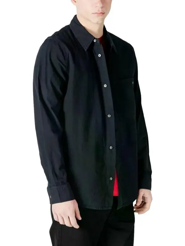 Calvin Klein Button-down Chest-pocket Shirt - Black
