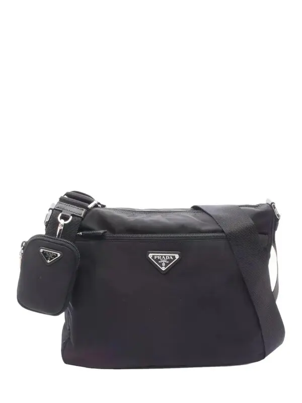 Prada Vela Re-nylon Shoulder Bag - Black