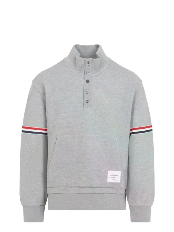Thom Browne Rwb-stripe Sweatshirt - Grey