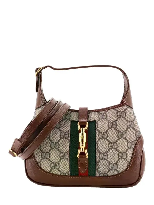 Gucci Jackie 1961 Gg Coated Canvas Mini Hobo Bag - Brown