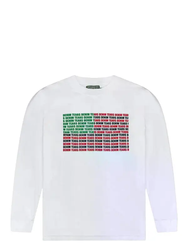 DENIM TEARS Logo Flag Long-sleeve T-shirt - White