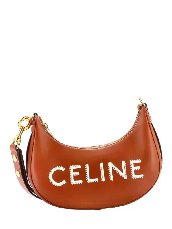 Celine Ava Strap Bag Leather Medium Hobo Bag - Brown