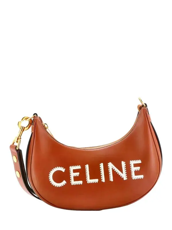 Celine Ava Strap Bag Leather Medium Hobo Bag - Brown