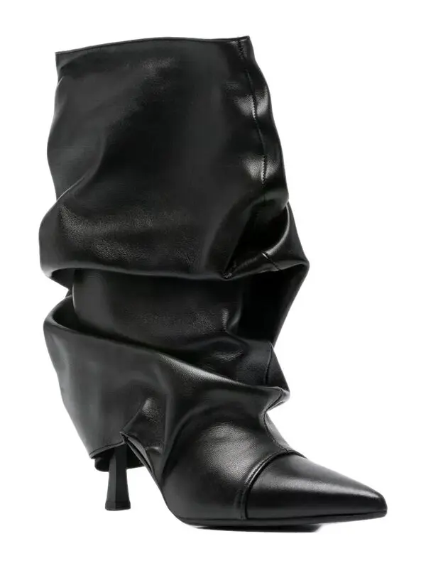 GISEL B Slouchy Pointed-toe Boots - Black