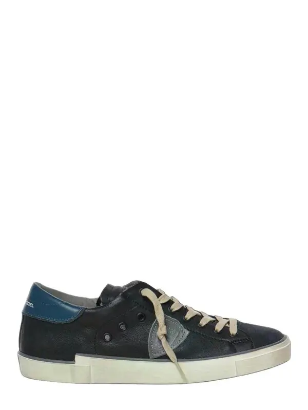 Philippe Model Panelled Logo Patch Sneakers - Black