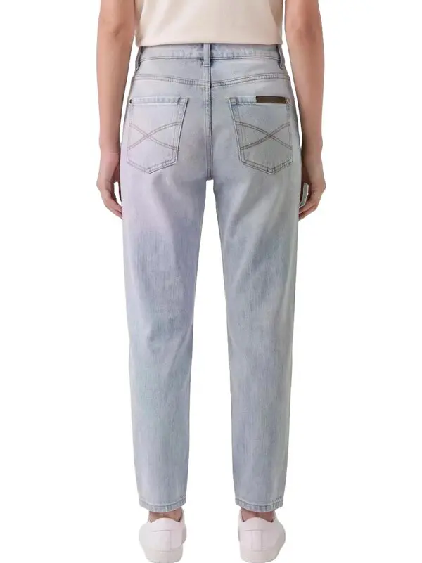 Brunello Cucinelli Faded Wash Straight Leg Jeans - Blue