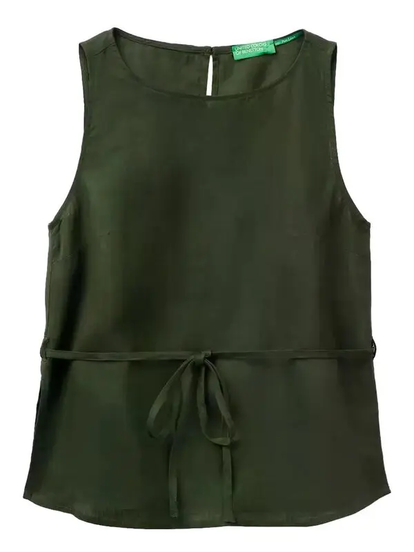 BENETTON Sleeveless Waist-strap Blouse - Green