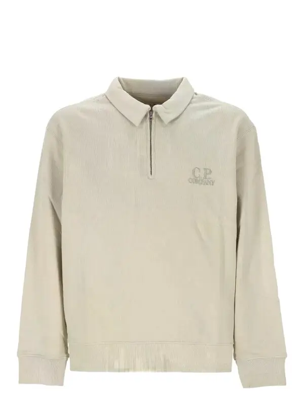 C.P. COMPANY Logo-embroidered Polo Shirt - Neutrals