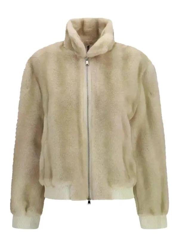 SWORD 6644 Faux Fur Cropped Jacket - Neutrals