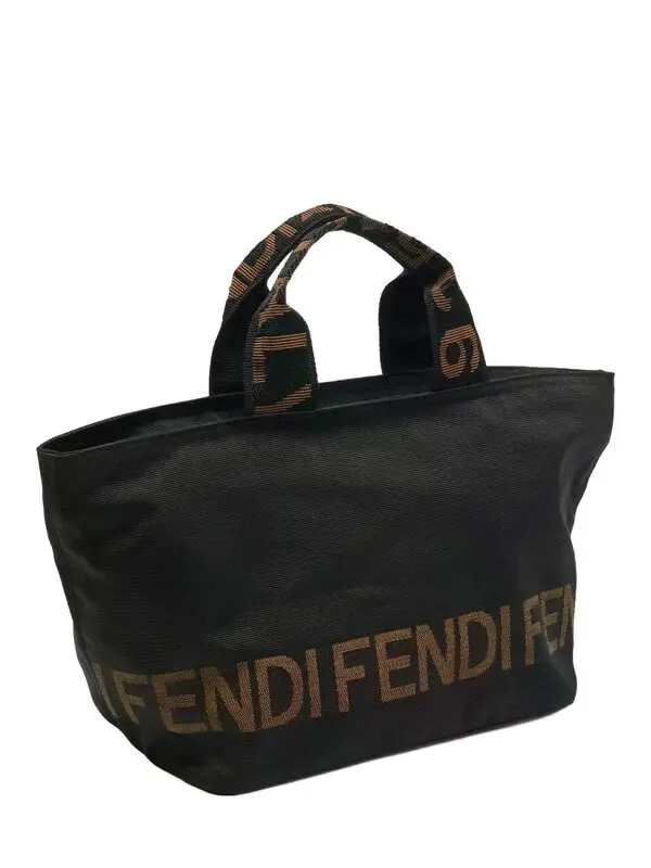 Fendi Logo-print Canvas Tote Bag - Black