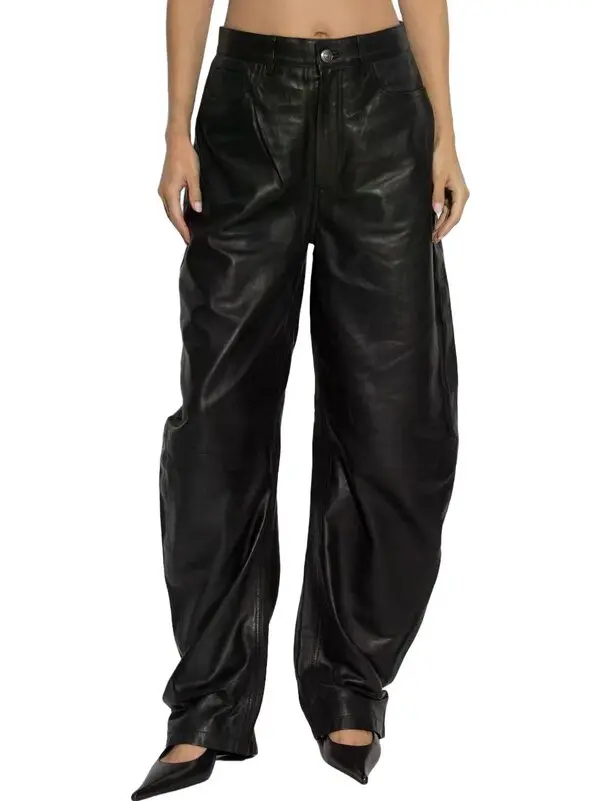 ROTATE BY BIRGER CHRISTENSEN Leather Cargo Pants - Black