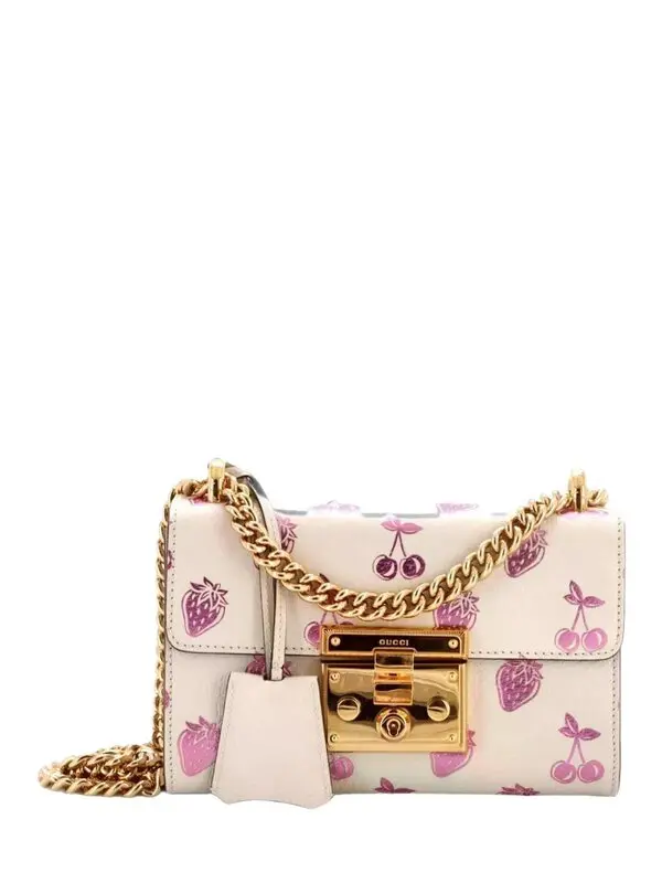 Gucci Padlock Printed Leather Shoulder Bag - Neutrals
