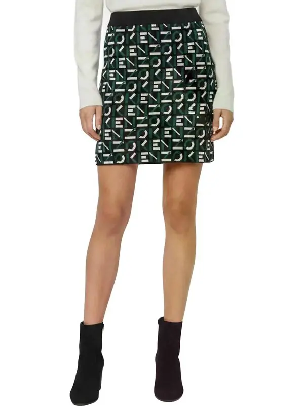 Kenzo Monogram Jacquard Mini Skirt - Black
