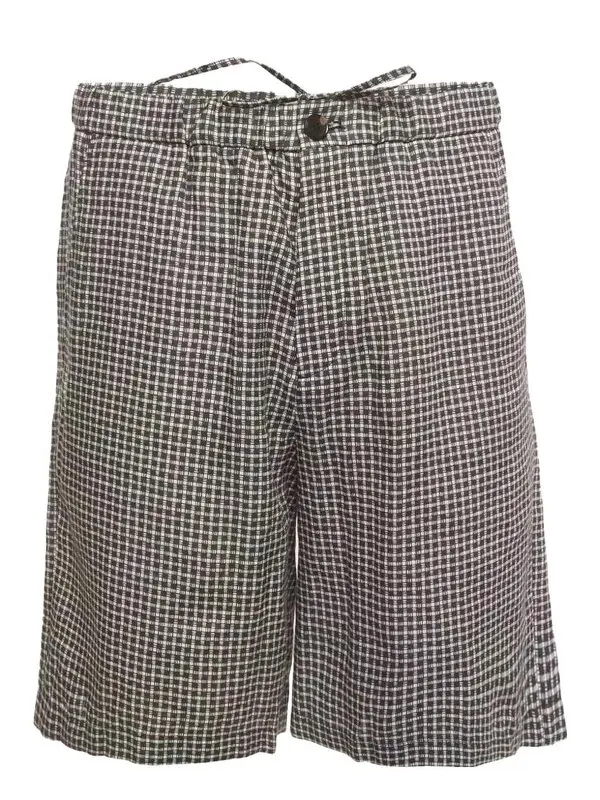 Loro Piana Checked Linen Shorts - Blue