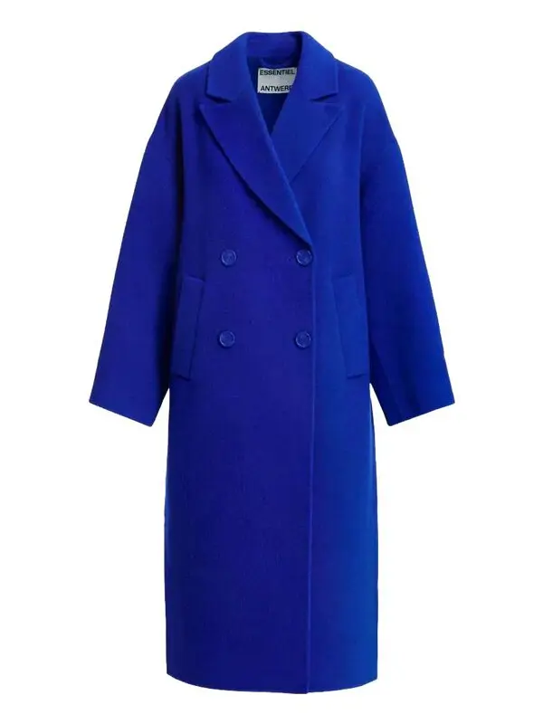 Essentiel Antwerp Double-breasted Oversized Coat - Blue