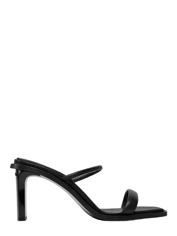 Calvin Klein Calf Leather Square-toe Sandals - Black