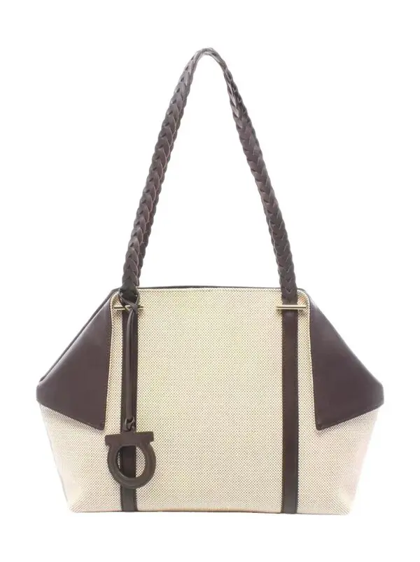 FERRAGAMO Braided Handle Tote Bag - Neutrals