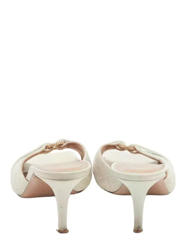 MALONE SOULIERS Patricia Square Toe Embellished Slide Sandals - White