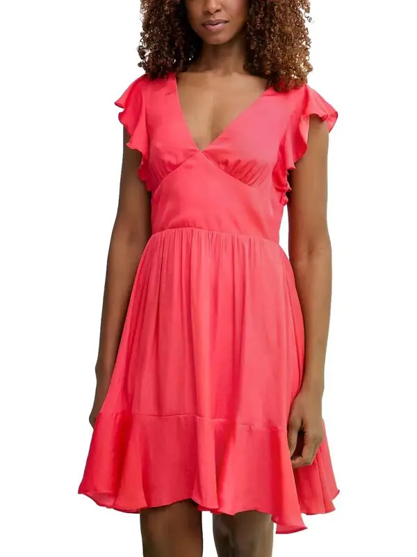 MORGAN Ruffled Open-back Mini Dress - Pink