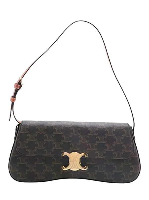Celine Triomphe Coated Canvas Lola Shoulder Bag - Brown