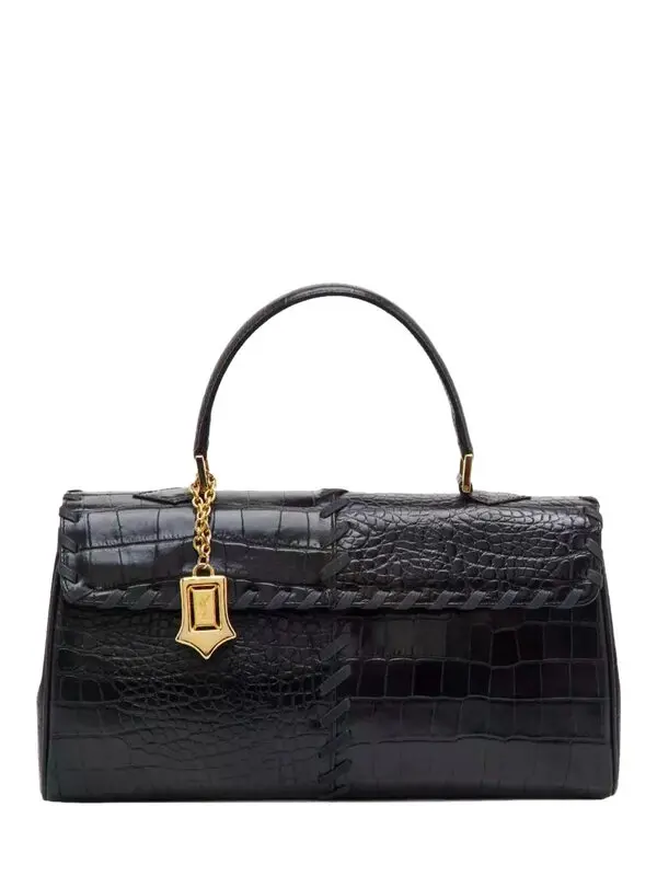 Saint Laurent Croc-embossed Bag - Black
