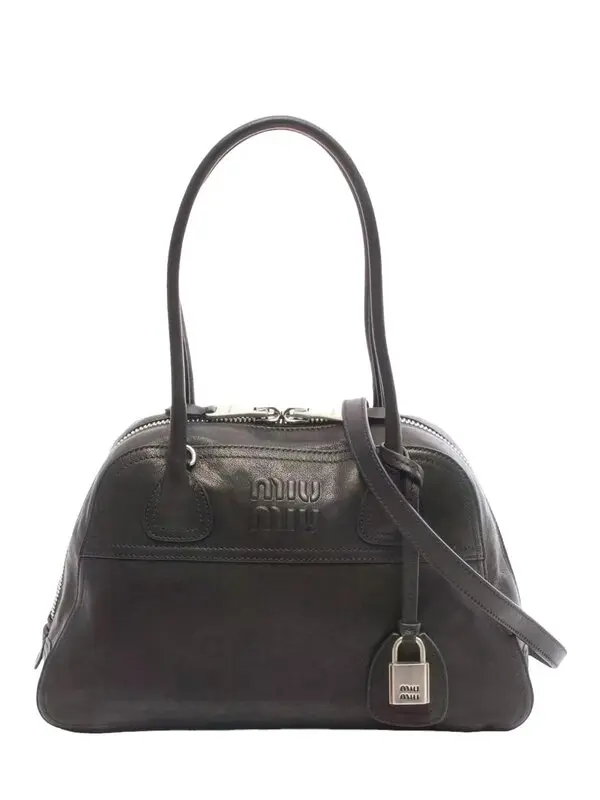 Miu Miu Padlock Detail Tote Bag - Black