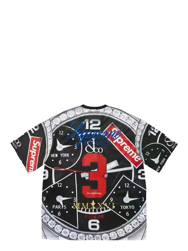 Supreme La Martina Watch-print Jersey - Black