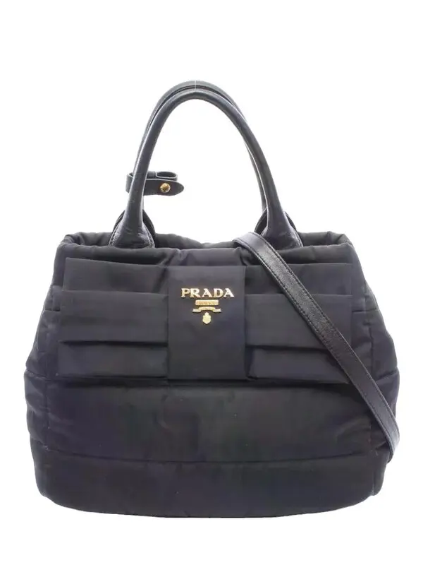 Prada 2000s Tessuto Bomber Tote Bag - Black