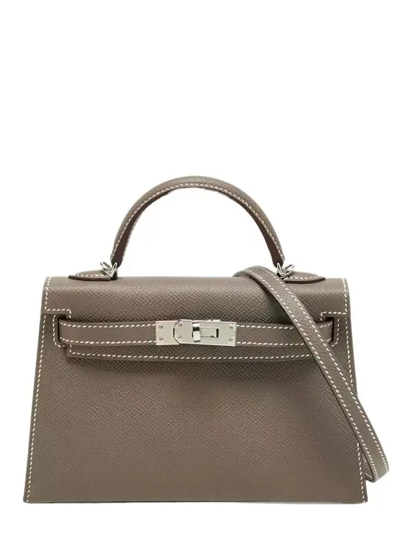 Hermès Mini Kelly Ii Sellier Satchel Bag - Grey