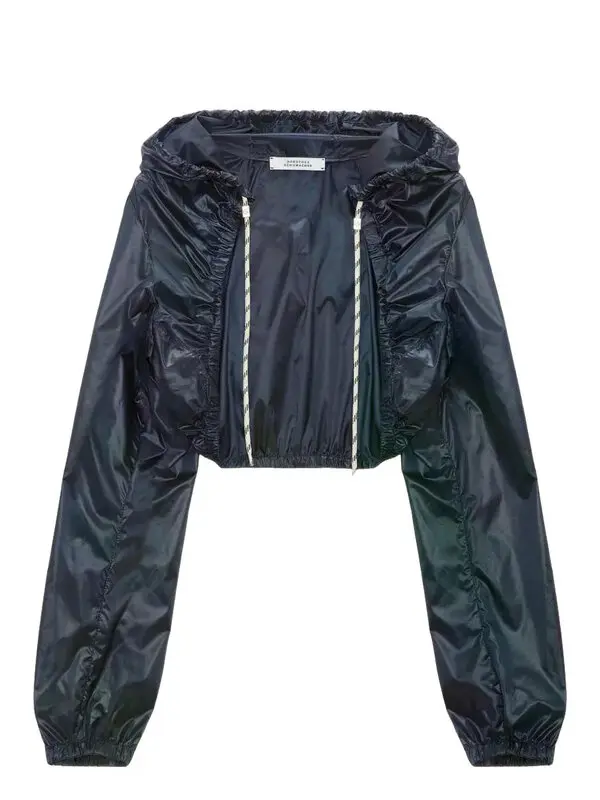 Dorothee Schumacher Cropped Hooded Jacket - Blue