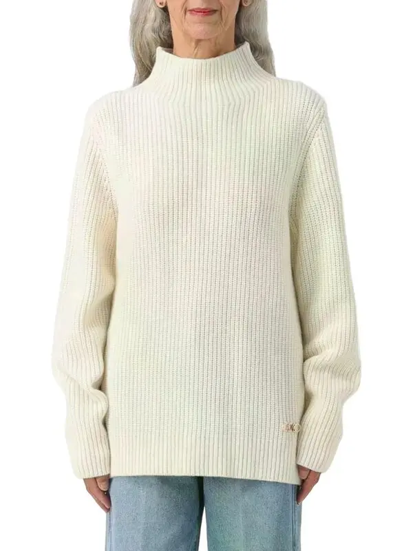 Michael Kors Ribbed Knit Mock Neck Sweater - Neutrals
