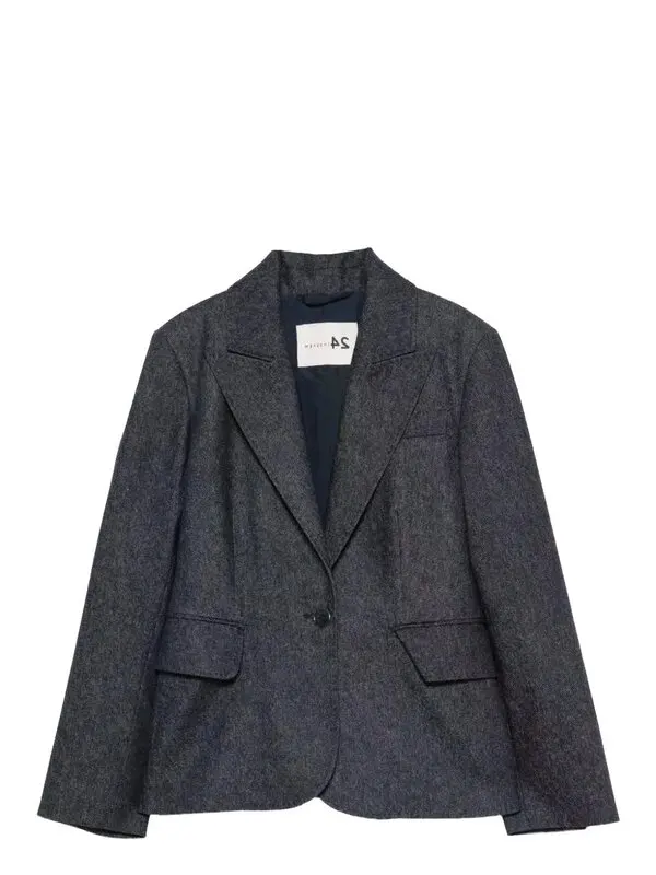 MANZONI 24 Single-breasted Notch Lapel Jacket - Grey