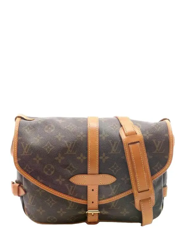 LOUIS VUITTON 1995 Saumur Monogram Shoulder Bag - Brown