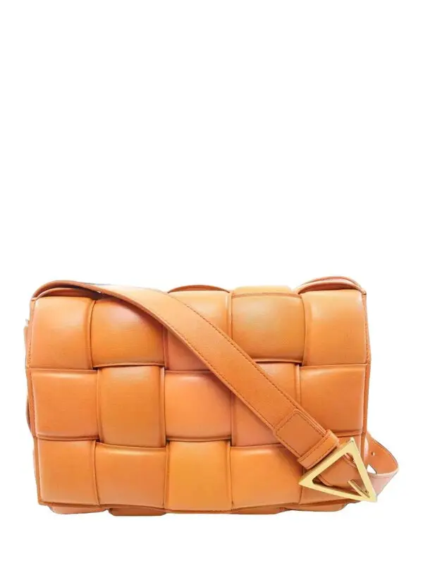 Bottega Veneta 2000s Intrecciato Padded Cassette Shoulder Bag - Orange