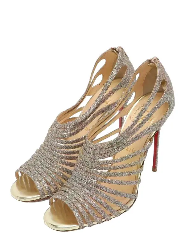 CHRISTIAN LOUBOUTIN Multibrida Glitter Stiletto Heel Pumps - Grey