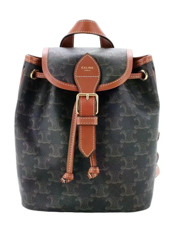 Celine Folco Triomphe Coated Canvas Mini Backpack - Brown