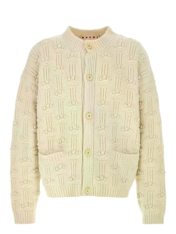 Marni Fisherman Wool-cashmere Cardigan - White