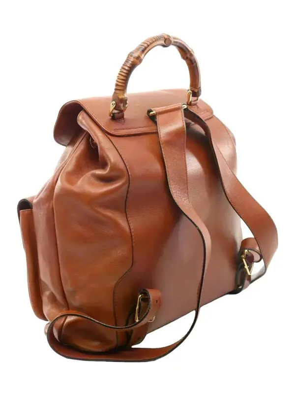 Gucci Bamboo Leather Backpack - Brown