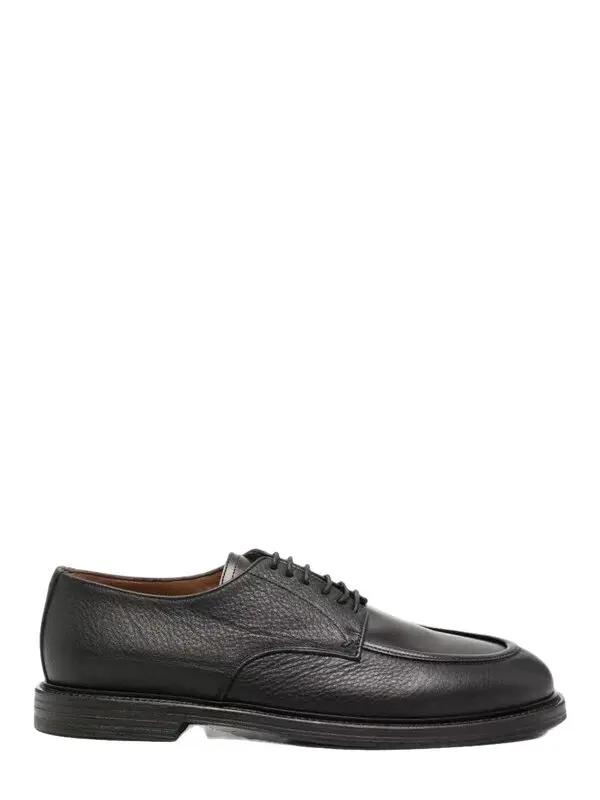 PANTANETTI Grained Leather Lace-up Shoes - Black
