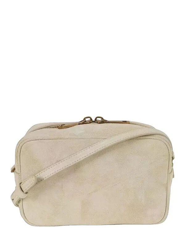 Brunello Cucinelli Suede Shoulder Bag With Logo Embossing - Neutrals