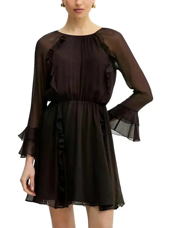 MORGAN Ruffled Mini Dress - Brown