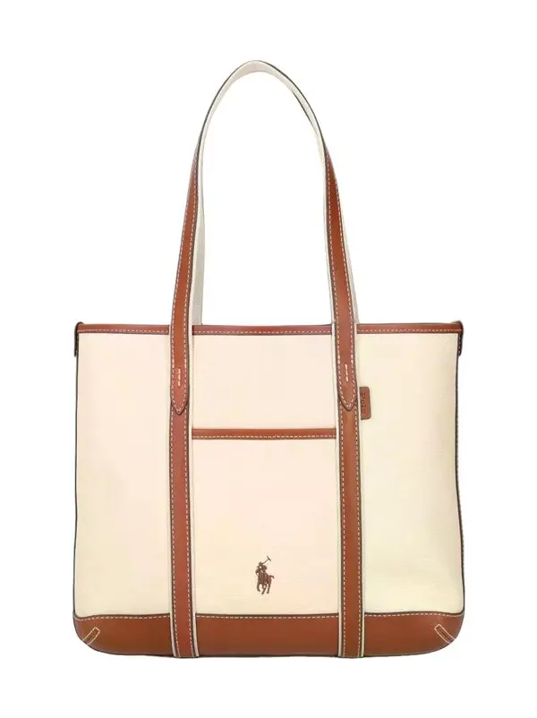 Polo Ralph Lauren Leather Trim Tote Bag - Neutrals