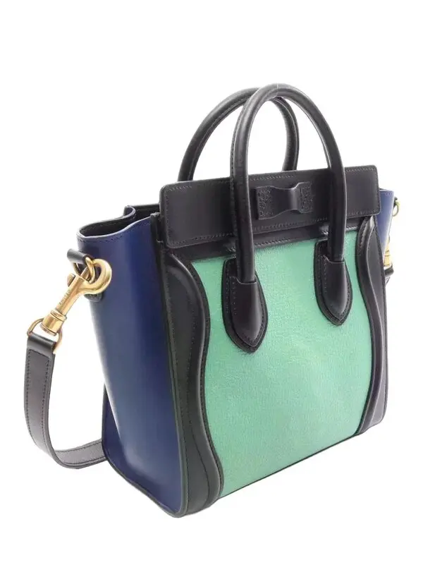Celine 2010s Luggage Nano Leather Handbag - Green
