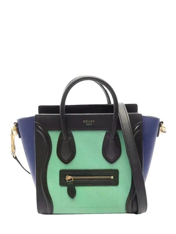 Celine 2010s Luggage Nano Leather Handbag - Green