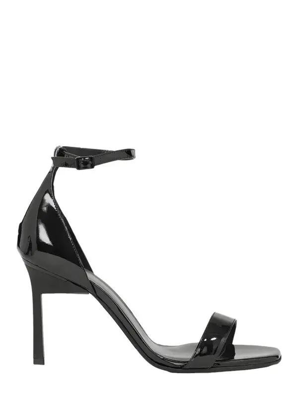Calvin Klein Patent Leather Stiletto Sandals - Black